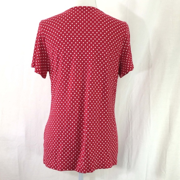 Talbots | Tops | Talbots Knit Top Sz X Red White Polka Dot J772 | Poshmark